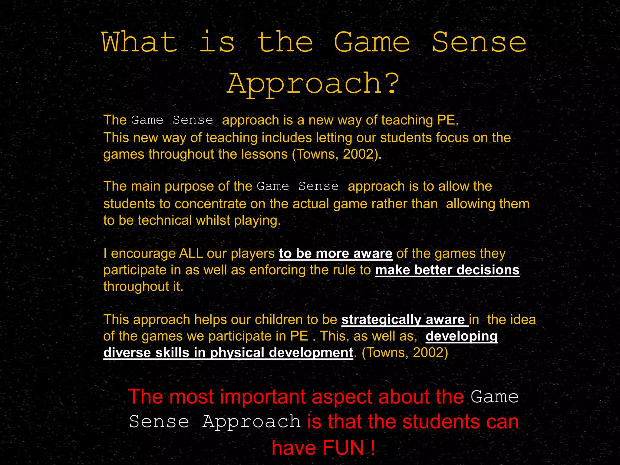 Game sense approach | PPT