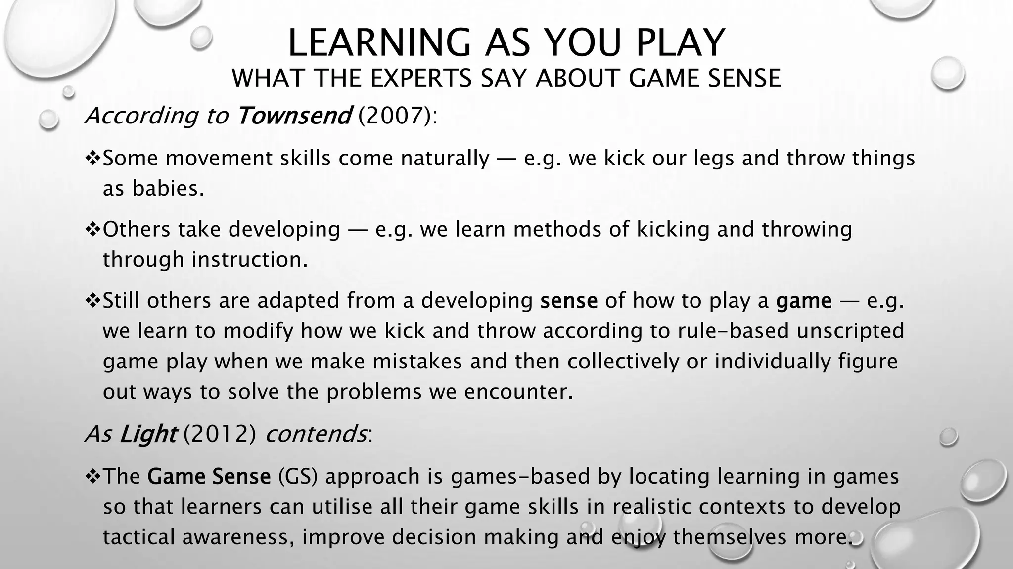 Joy's Game Sense Approach | PPT