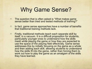 Game sense presentation | PPTX | Educational Video Games | Video Game ...