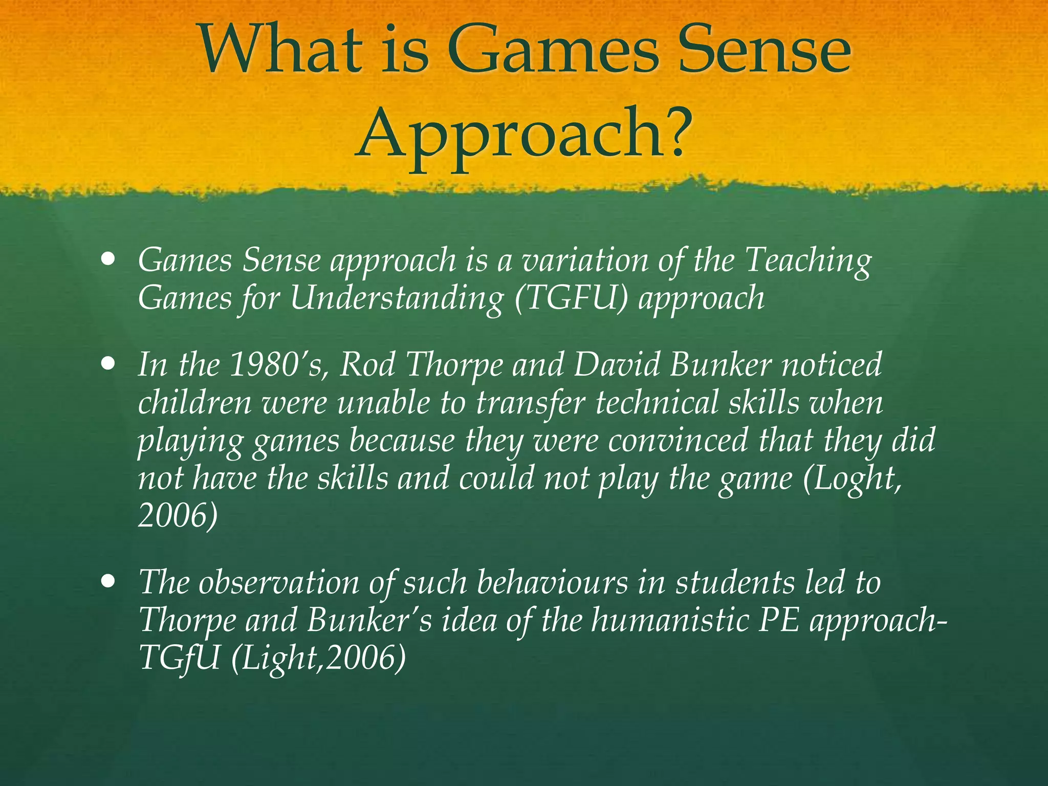 Game Sense Approach Presentation | PPTX | Educational Video Games ...