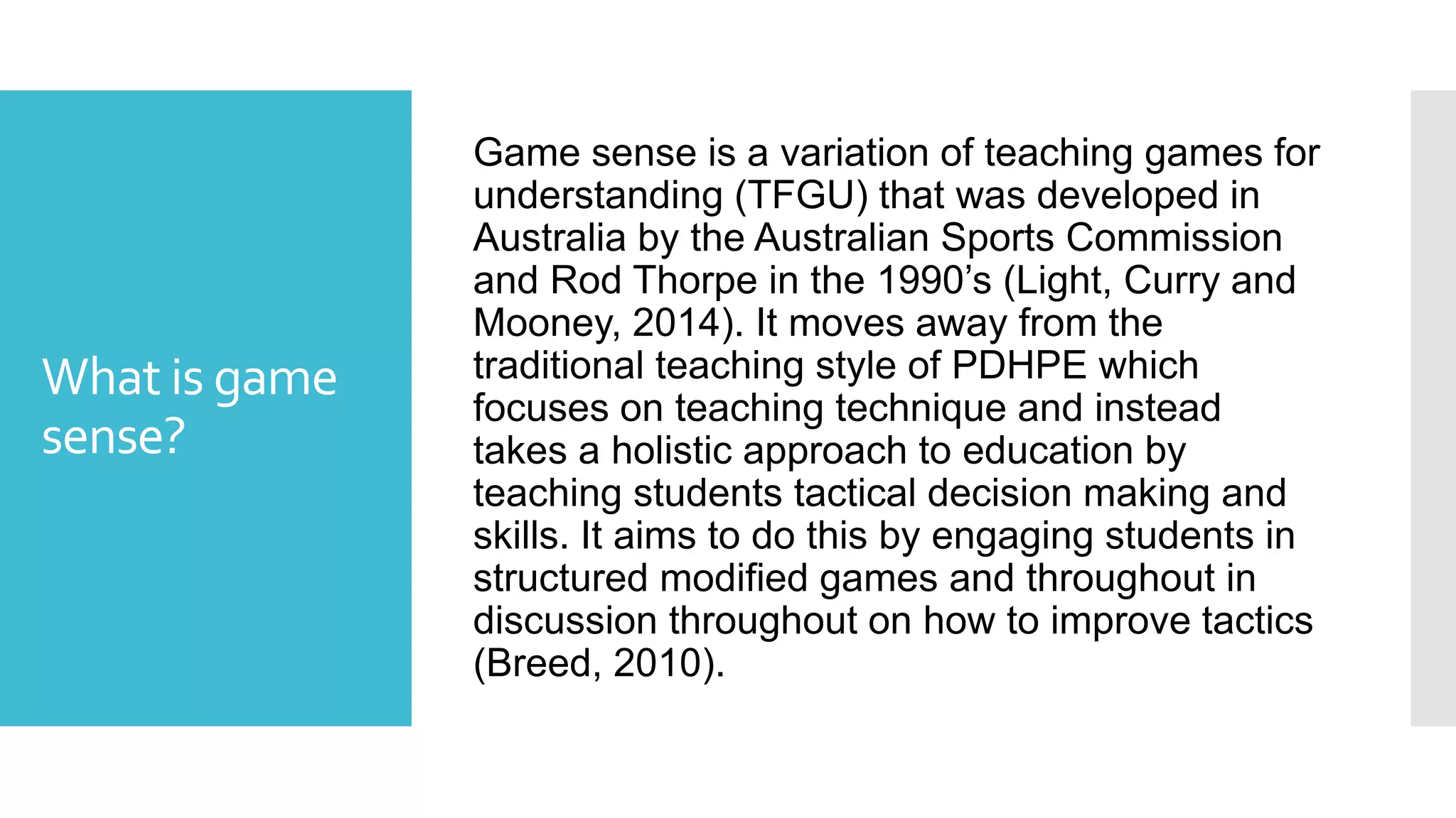 Game sense presentation | PPT