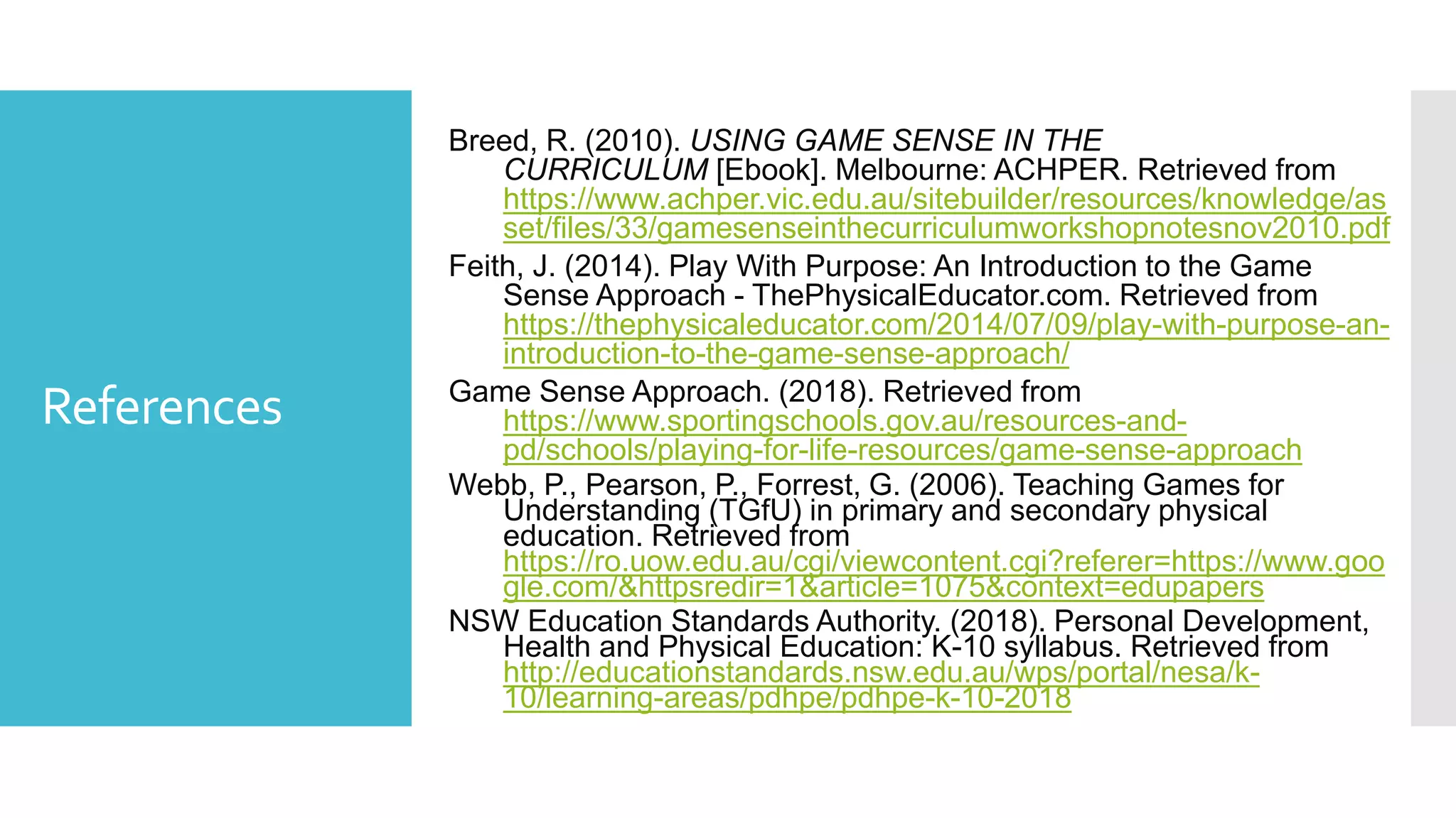 Game sense presentation | PPT