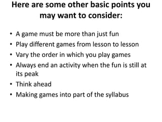 Games for young learner | PPTX
