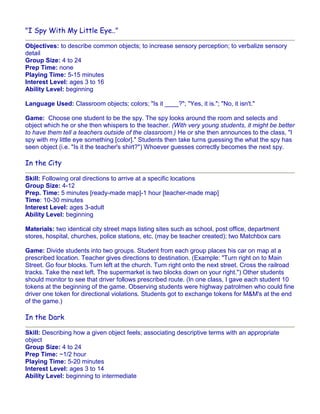 Games for young learners | PDF