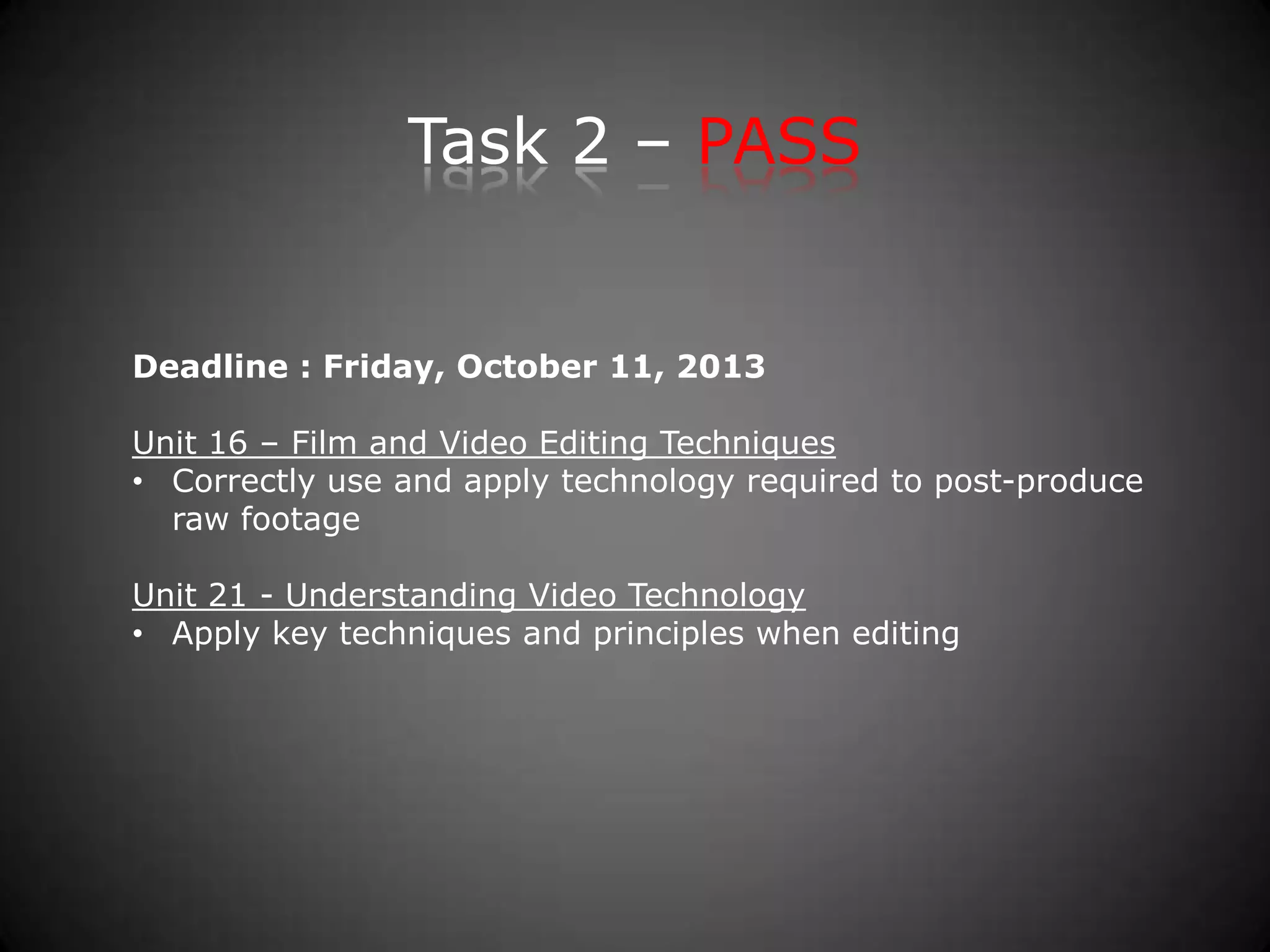 BTEC Y1 - Game Show Brief Overview | PPTX