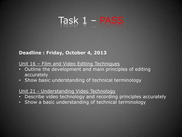 BTEC Y1 - Game Show Brief Overview | PPT