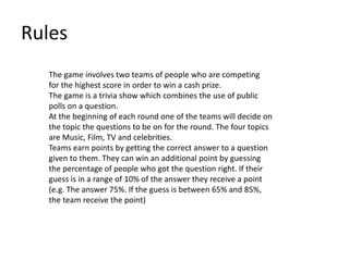 Game show pitch | PPTX