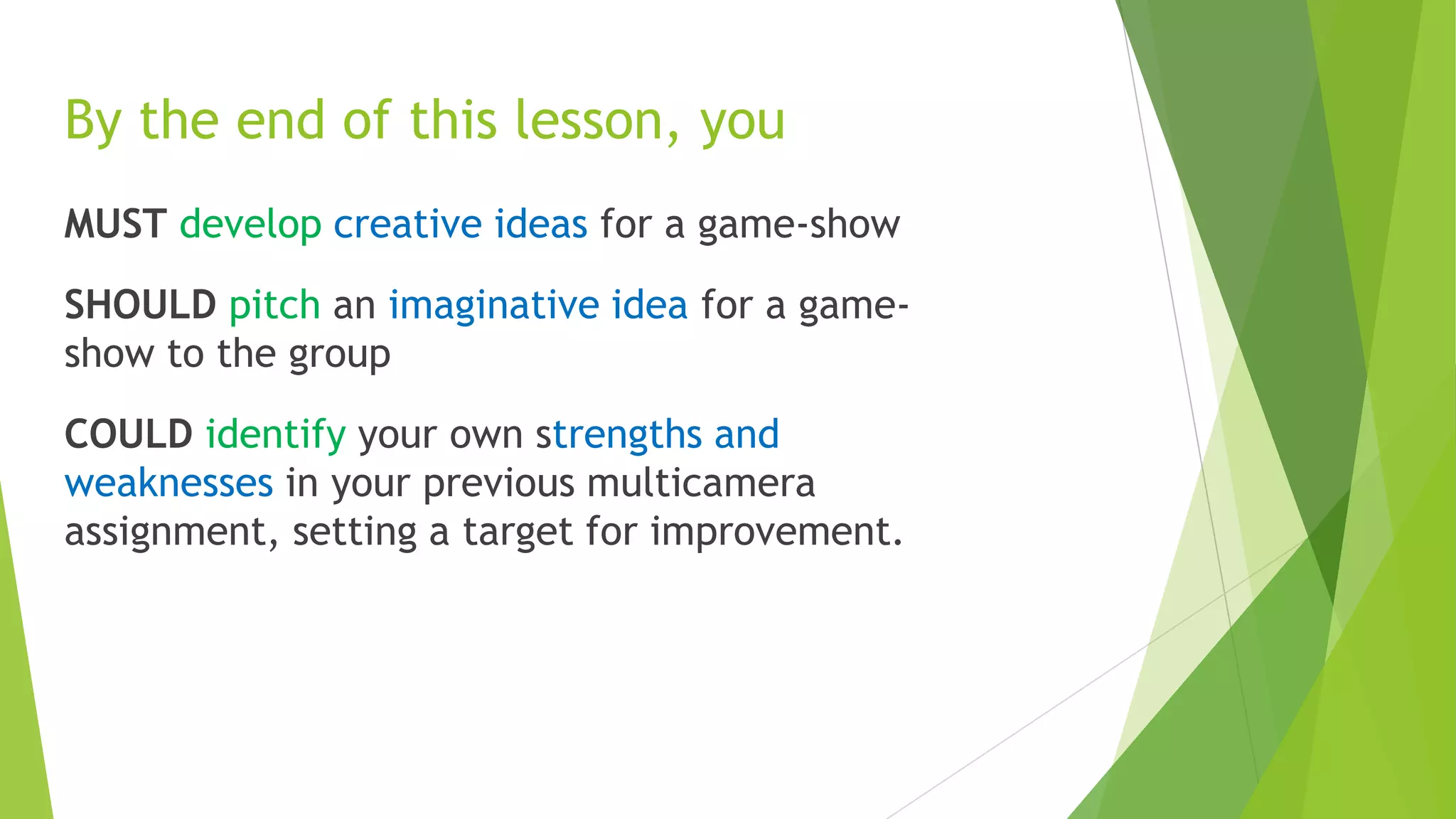 Gameshow planning | PPT