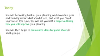 Gameshow planning | PPT