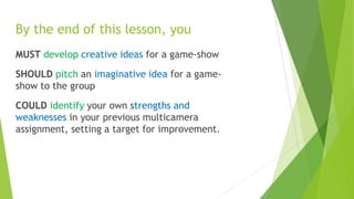 Gameshow planning | PPTX