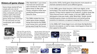 History of Game Shows | PPTX