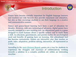 Games in language learning | PPTX