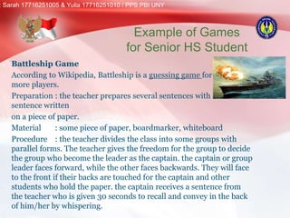 Games in language learning | PPTX