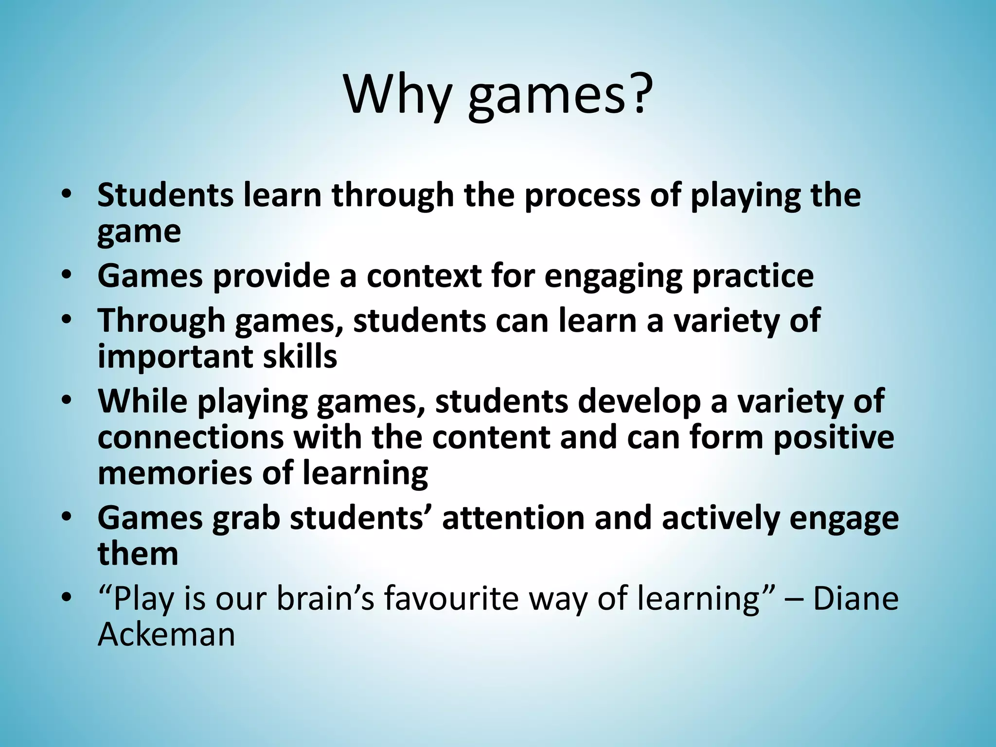 Games in the history classroom HTAV 2018 | PPTX