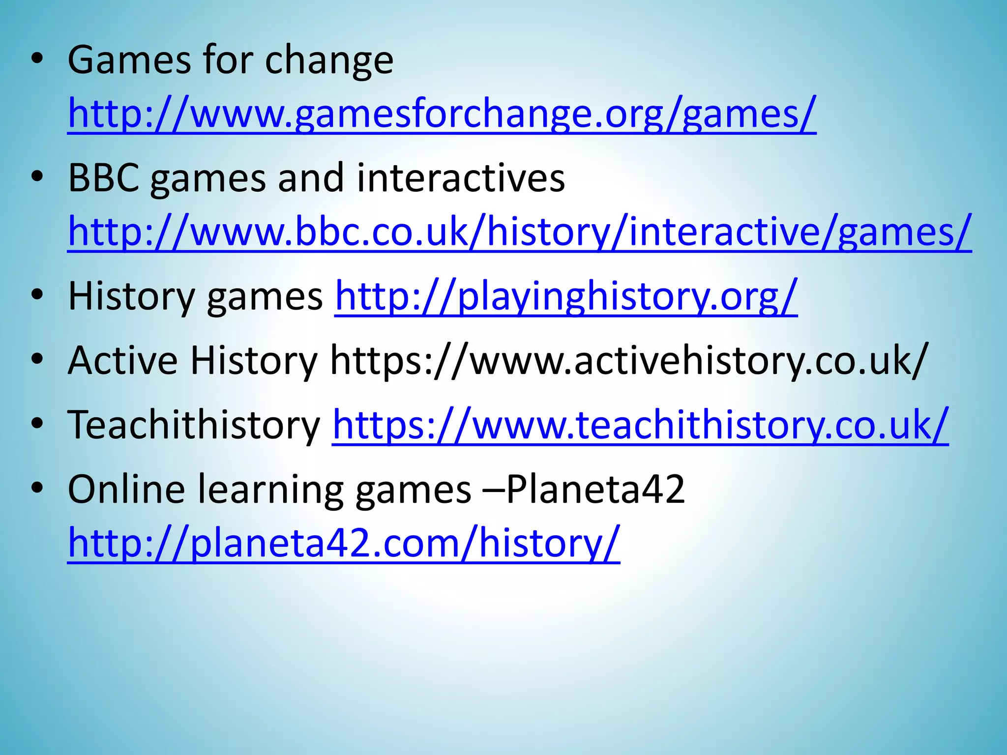 Games in the history classroom HTAV 2018 | PPTX