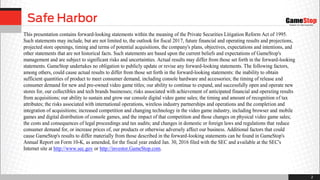 Gamespot Earning Presentation 10 K Statement & Presentation | PDF