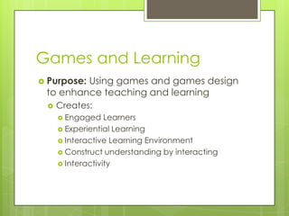 Games, simulations, and virtual worlds | PPT