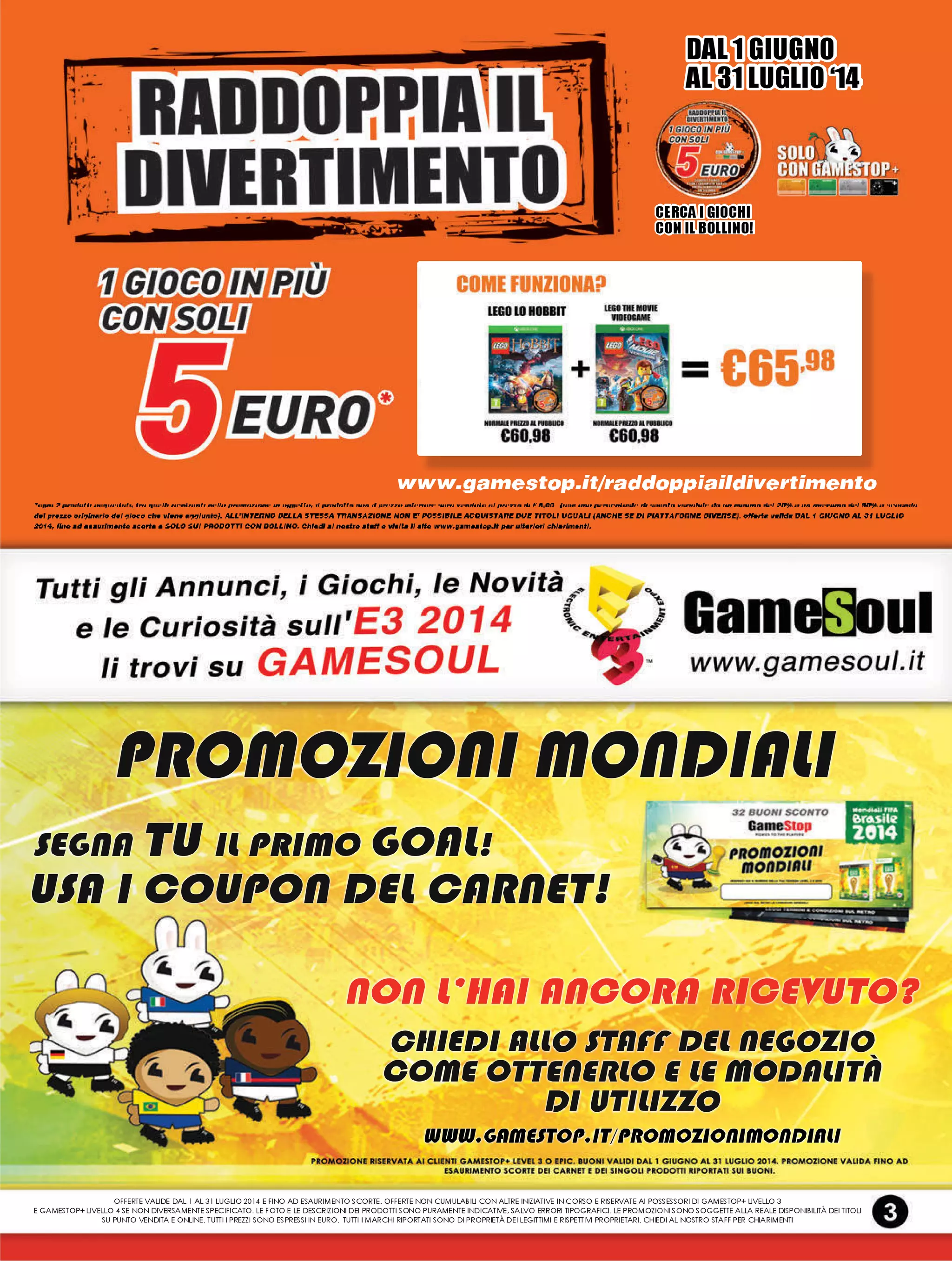 Volantone GameStop+ Luglio 2014 | PDF