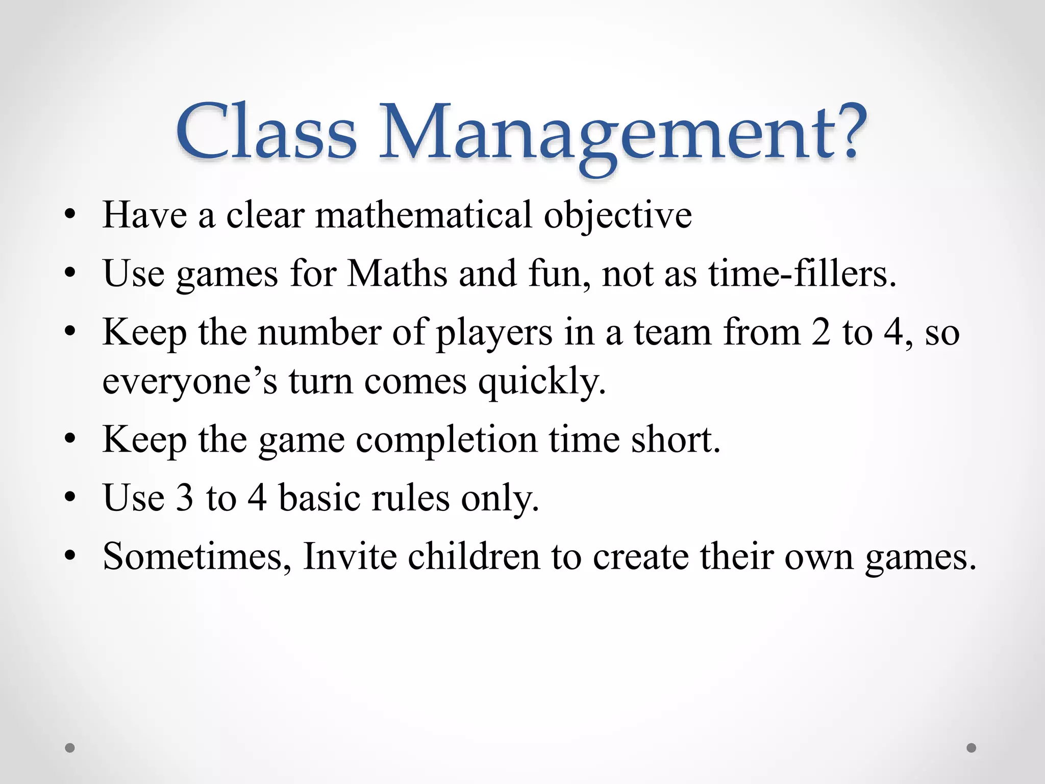 Game based learning in Primary math classrooms | PPTX