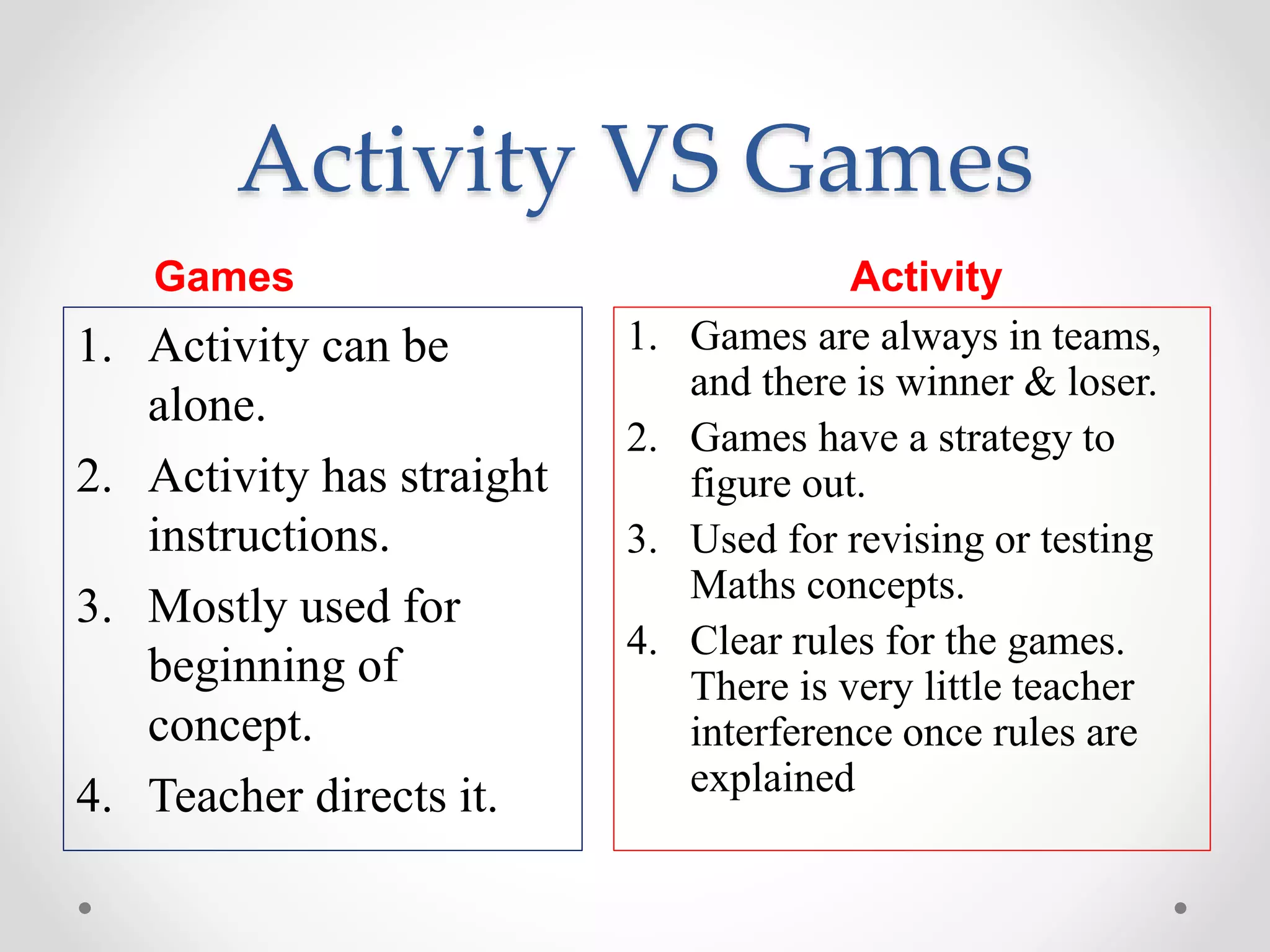 Game based learning in Primary math classrooms | PPTX