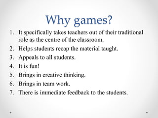 Game based learning in Primary math classrooms | PPTX