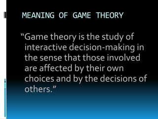 Game theory | PPTX