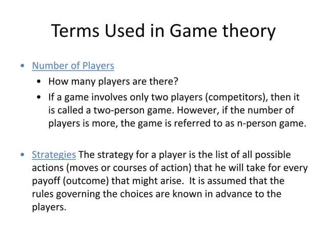 Game theory | PPT