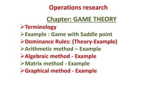 Game Theory Operation Research | PPTX
