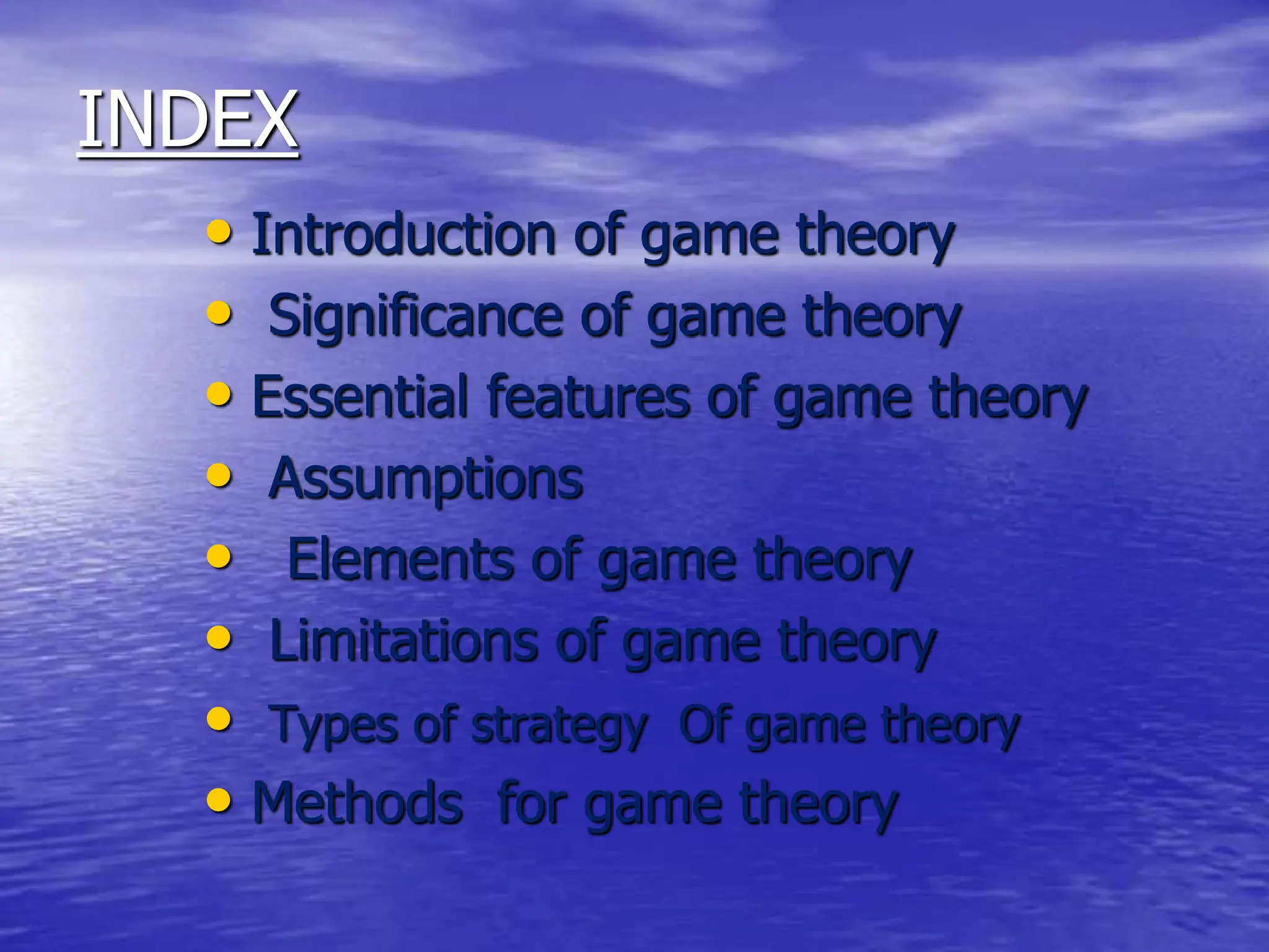 Game theory.ppt for Micro Economics content | PPT
