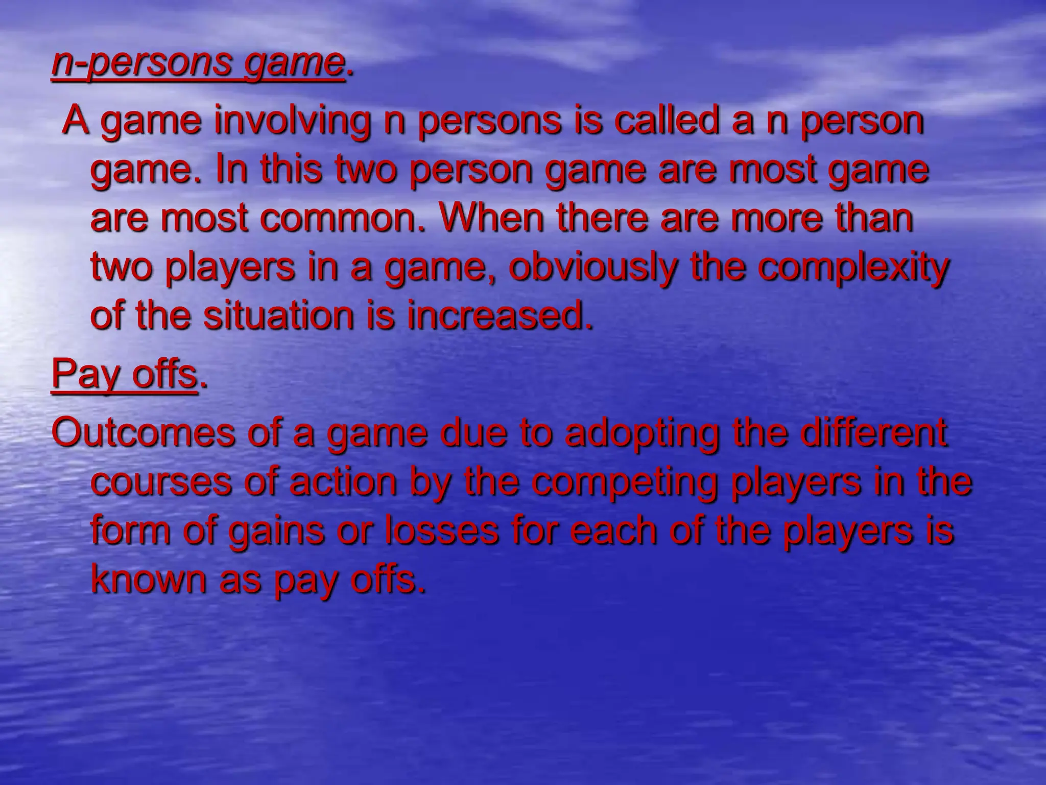 Game theory.ppt for Micro Economics content | PPT