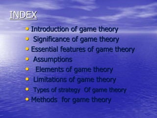 Game theory.ppt for Micro Economics content | PPT