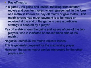 Game theory.ppt for Micro Economics content | PPT