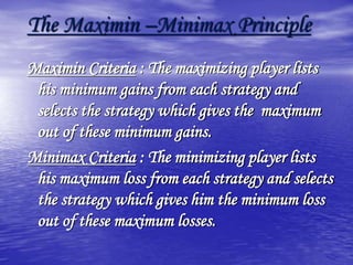 Game theory.ppt for Micro Economics content | PPT