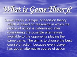 Game theory.ppt for Micro Economics content | PPT