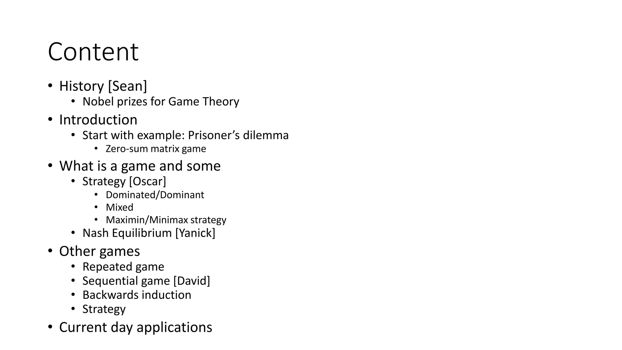 Game Theory powerpoint for Micro economics | PPT