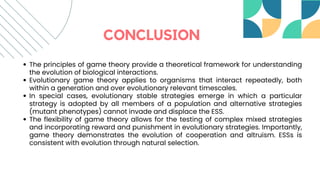 Game theory- models and strategies in evolution | PDF