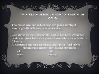 Game theory and its applications | PPT