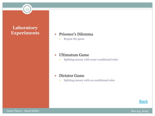 Game theory and its applications | PPT