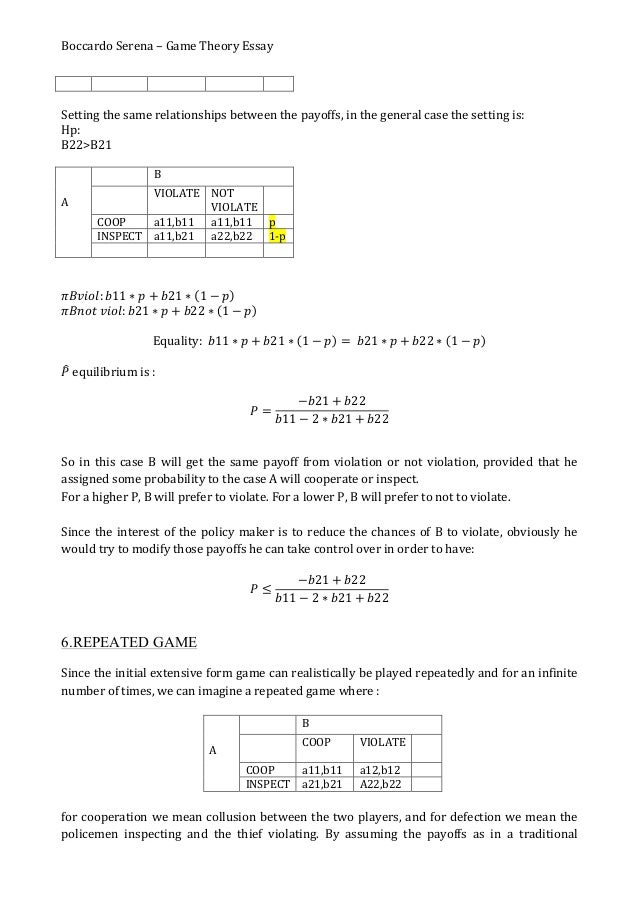 Game theory Exercise