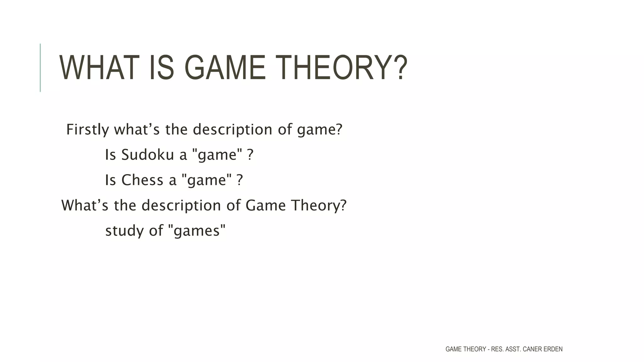 Game Theory Strategic Decision Making | PPTX