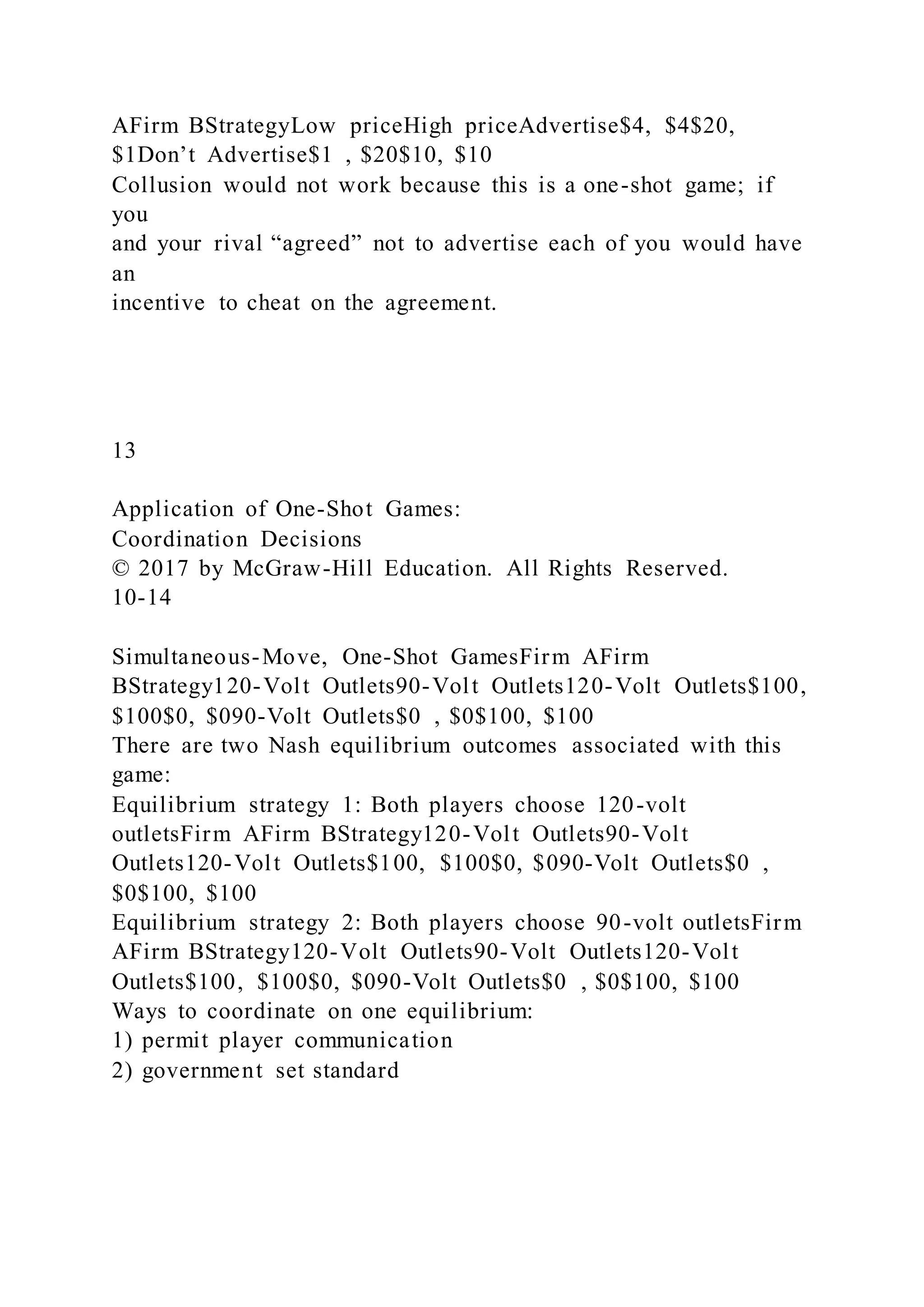 Game Theory Inside Oligopoly© 2017 by McGraw-Hill Education. | DOCX