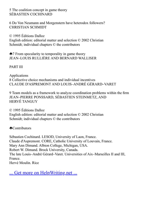 Game Theory Introduction | PDF