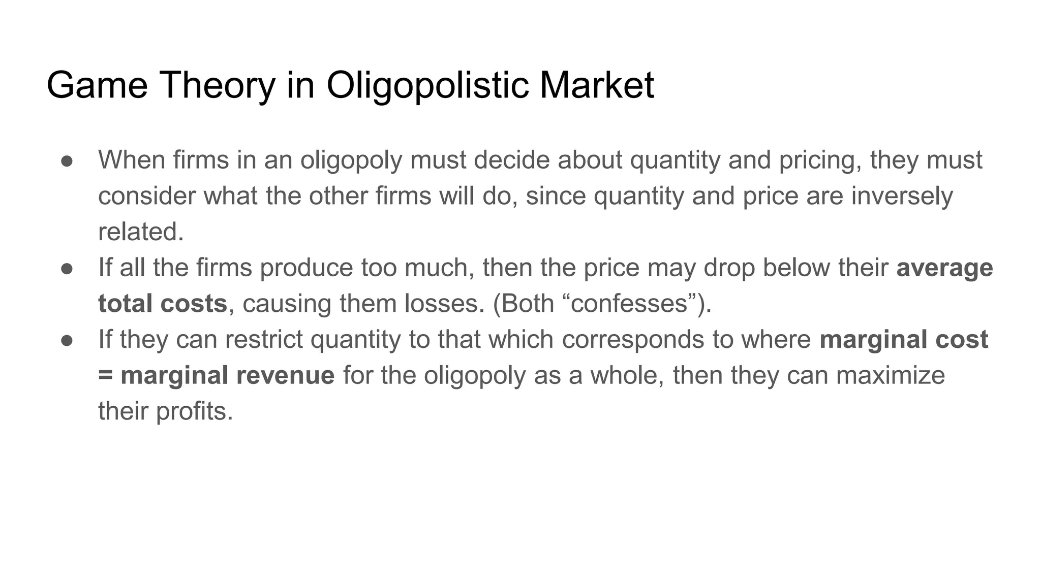 Game Theory of Oligopolistic Pricing Strategies | PPT