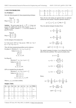 Game theory problems by an alternative simplex method | PDF