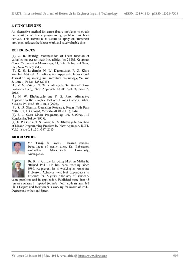 Game theory problems by an alternative simplex method | PDF