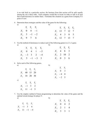 Game theory problem set | PDF