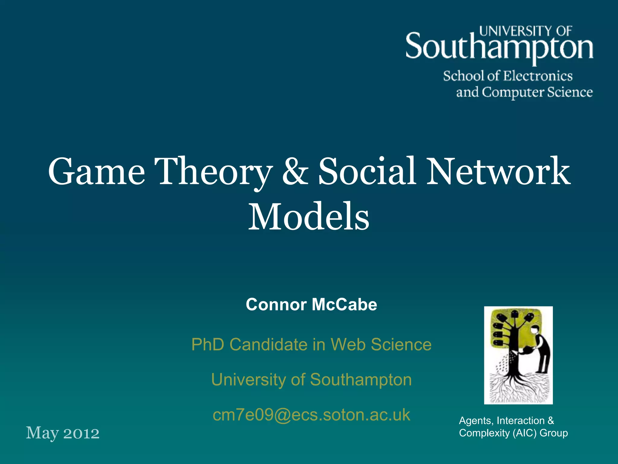 Game theory social networks cmccabe-12 | PPTX