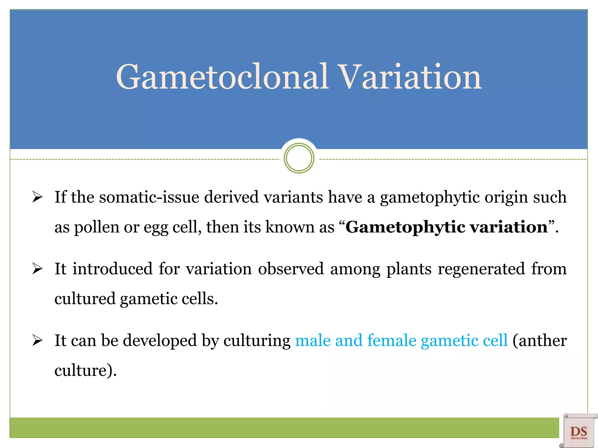 Gametoclonal Variation | PPTX