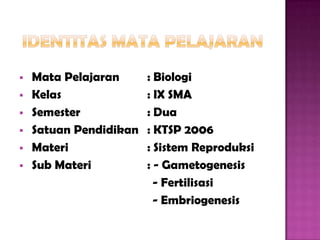 Gametogenesis & embrriogenesis | PPTX