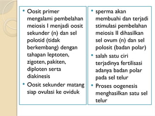 PENJELASAN TENTANG PROSES PEMBENTUKAN SEL GAMET ATAU GAMETOGENISIS | PPT